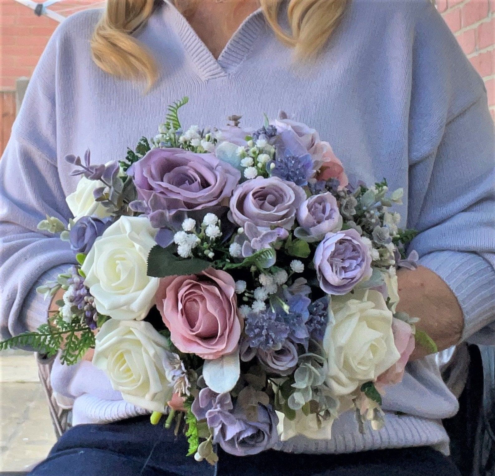Artificial Wedding Flowers Dusky Lilac/purple/ivory Natural | Etsy