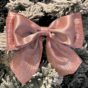 Rose Gold Christmas Tree Bows 5 Tree Bow/11 Tree Top Bow - Etsy