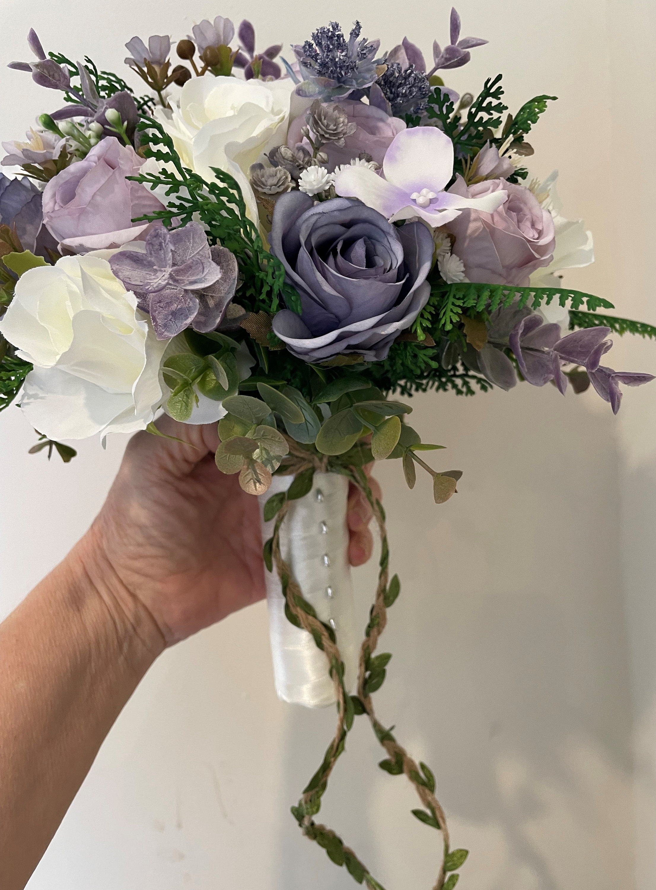 Artificial Wedding Flowers Dusky Lilac/purple/ivory Natural - Etsy
