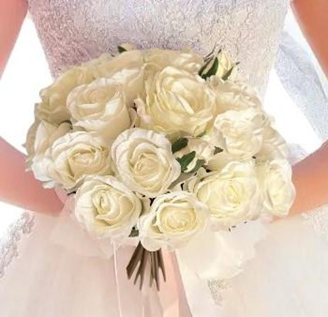 Ivory Roses Artificial Wedding Bouquets - Etsy