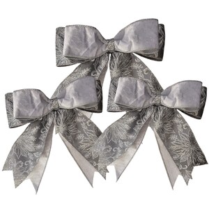Luxury Silver and White Velvet Christmas Tree Bows 8" Tree Bow/11" Tree ...