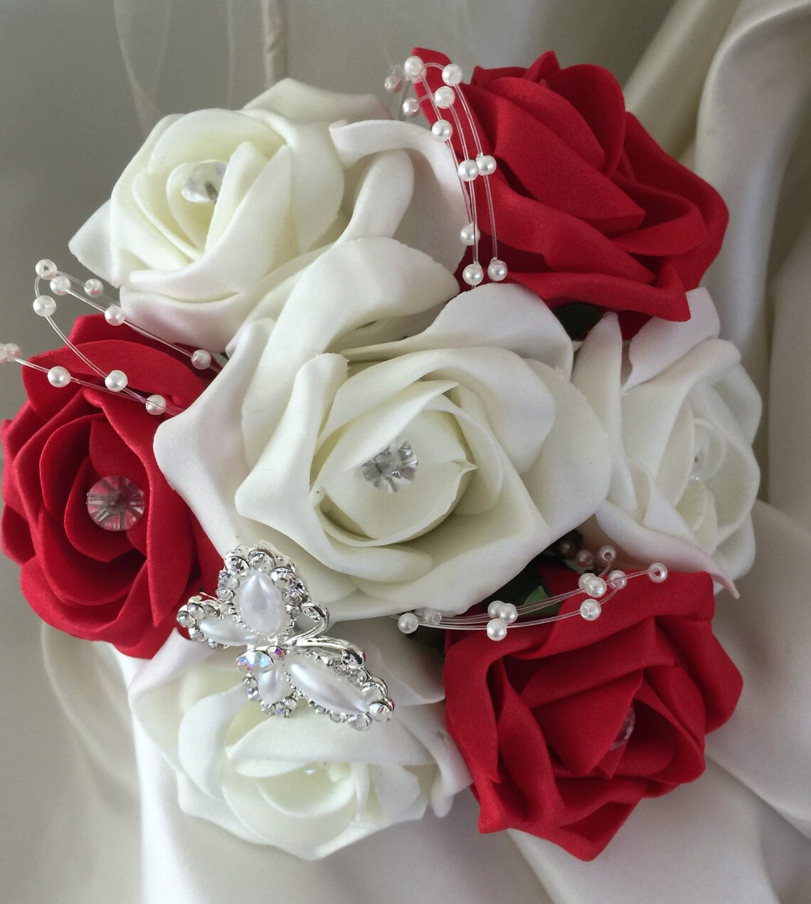 Wedding Flowers Red & Ivory Wedding Bouquets With Butterflies - Etsy