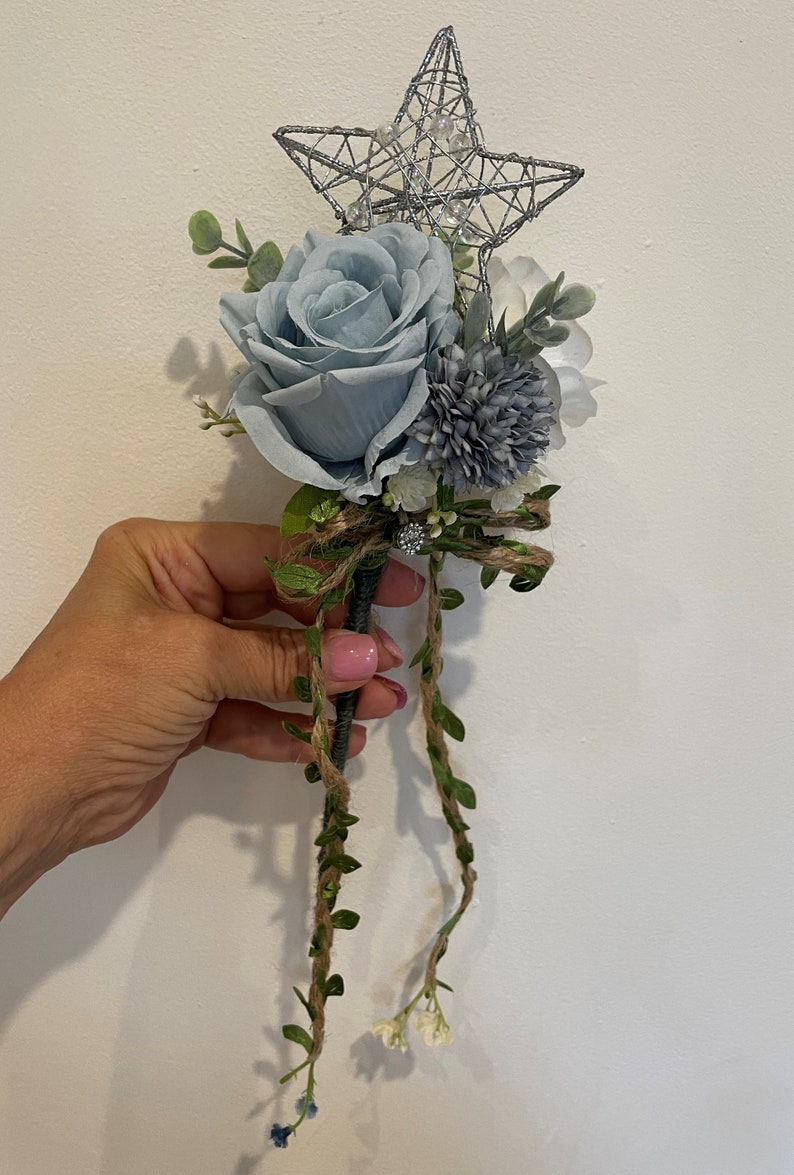 Ivory/dusky Blue Natural Look Artificial Wedding Flowers - Etsy