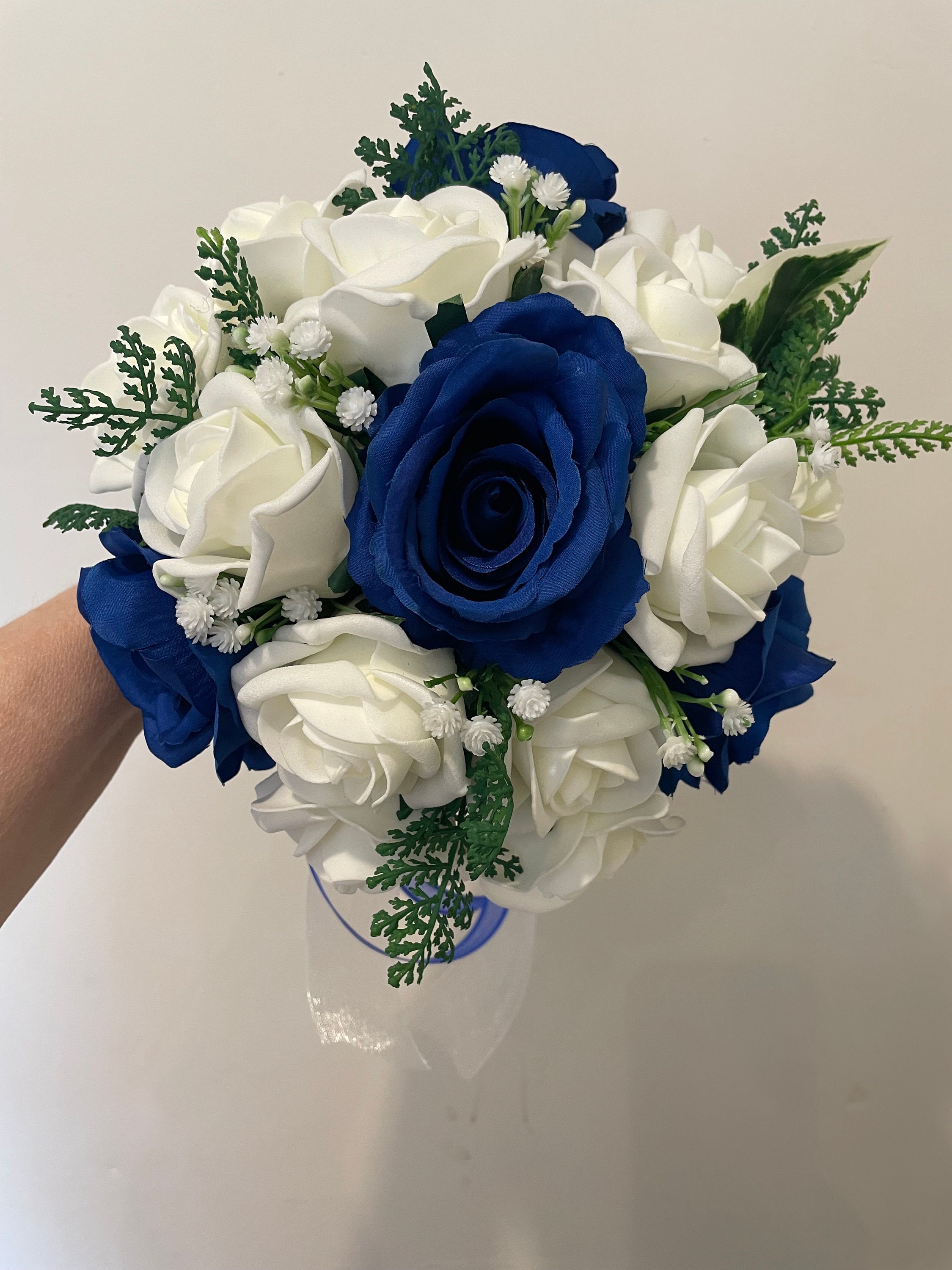 Gorgeous Ivory and Royal Blue Rose Coloured Roses Brides - Etsy