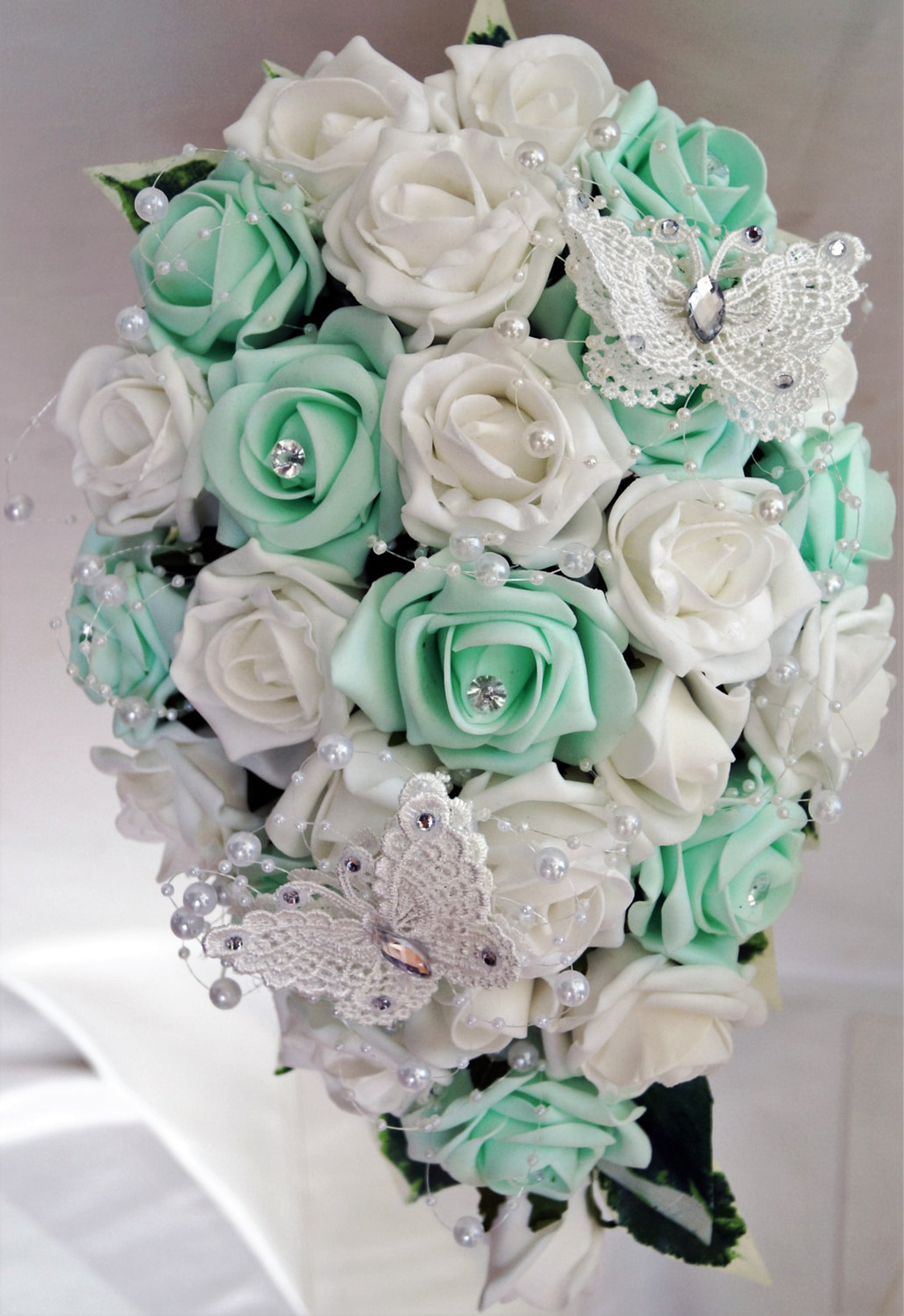 Wedding Flowers Mint & White Wedding Bouquets With - Etsy