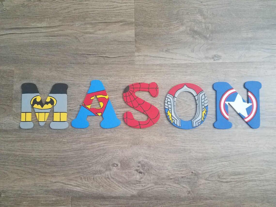 Super Hero Hand-painted Letters | Etsy