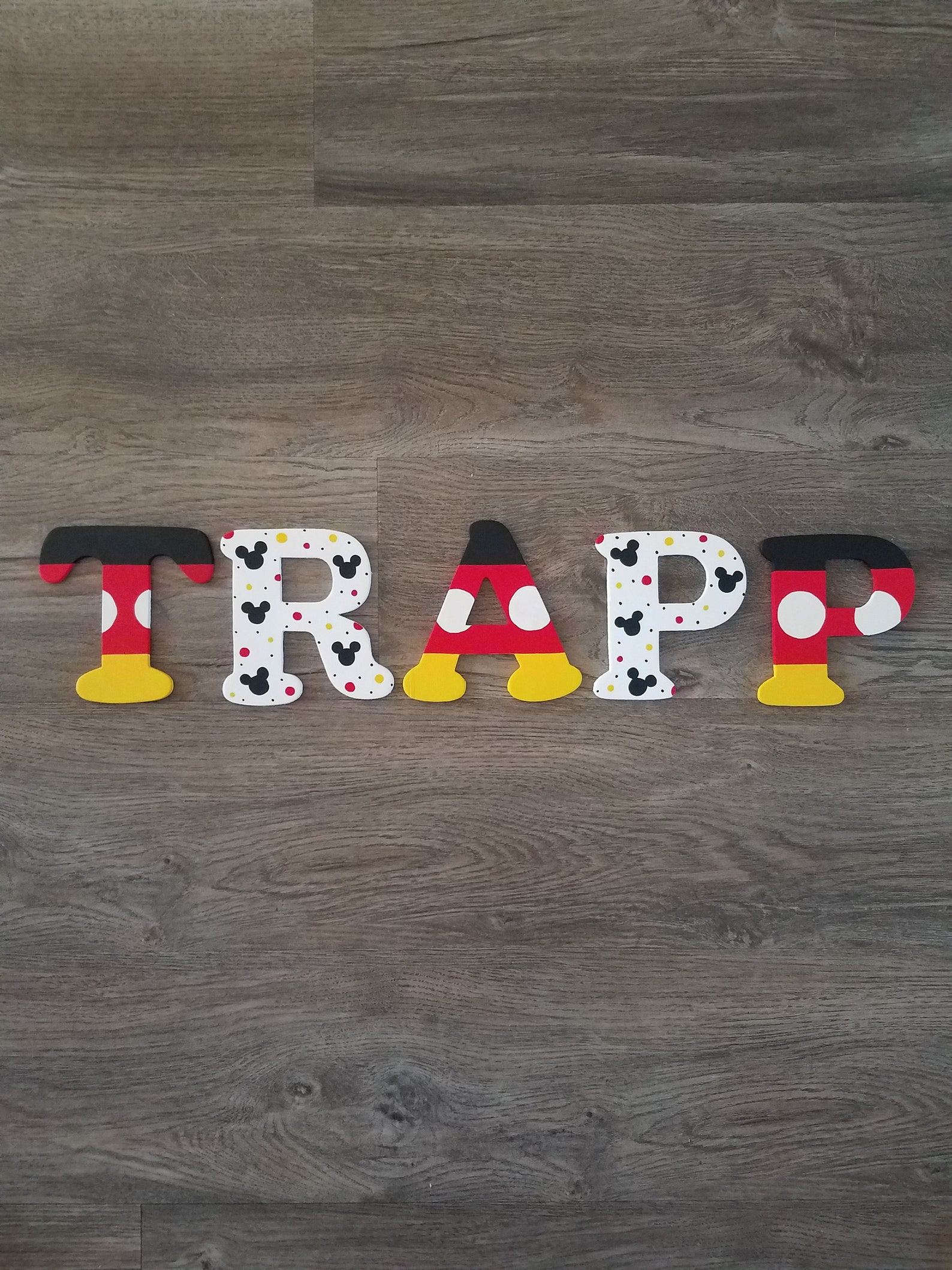 Mickey Mouse Hand-painted Letters - Etsy UK