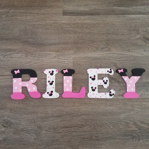 Minnie Mouse Hand-painted Letters | Etsy