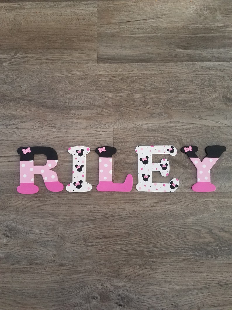 Minnie Mouse Hand-painted Letters | Etsy