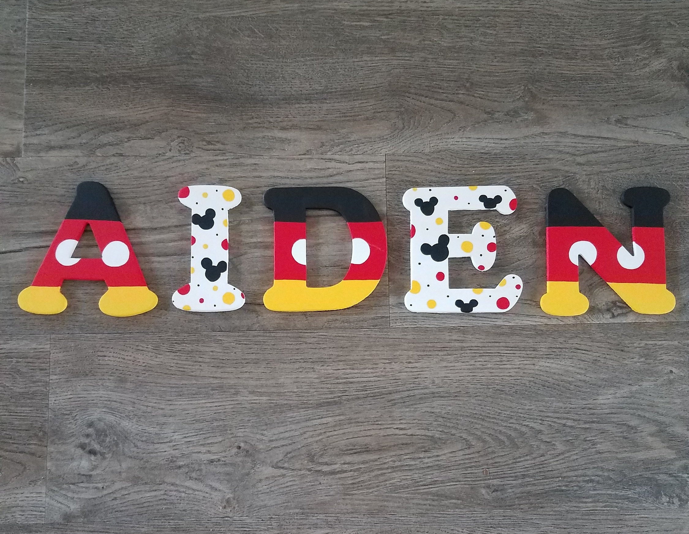 Mickey Mouse Hand-painted Letters - Etsy UK