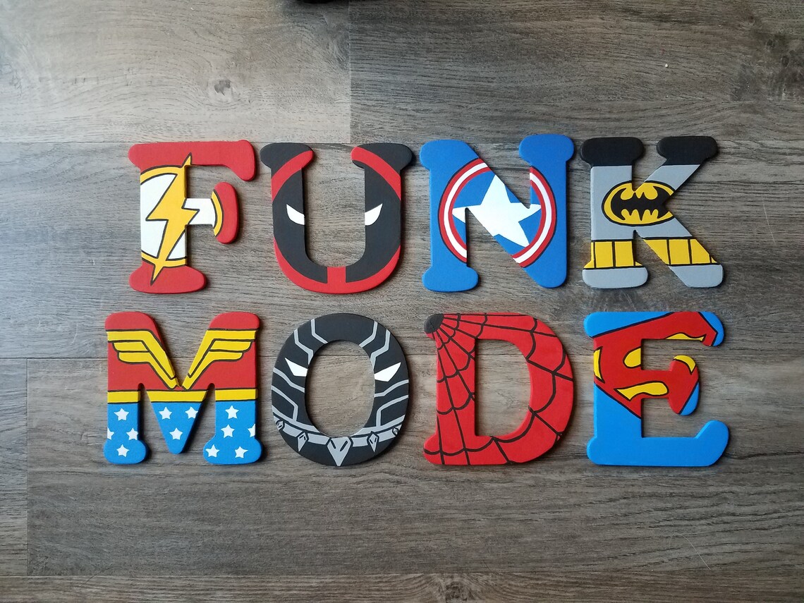 Super Hero Hand-painted Letters | Etsy
