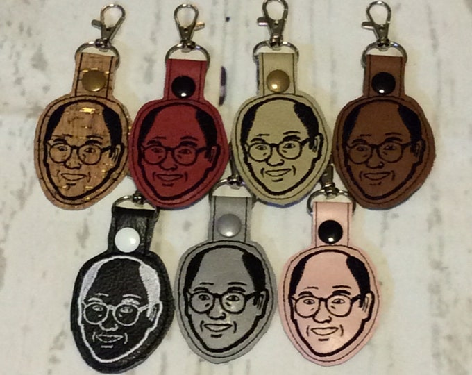 George COSTANZA Face Seinfeld Leather Keychain Keyfob - Etsy
