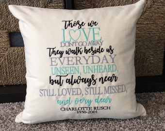 Personalized Embroidered Memory Pillow Loved Ones Keepsake | Etsy