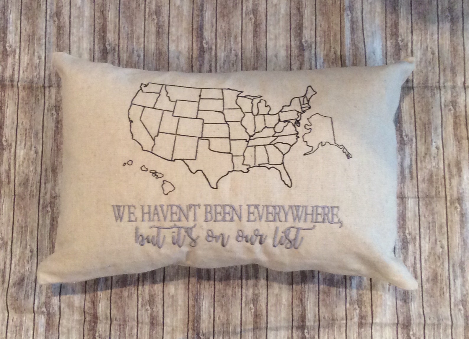 Personalized Color Me Pillow US Map Travel Pillow Military Color as You ...
