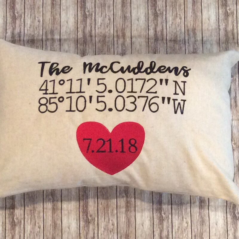 Latitude Longitude Pillow - Etsy