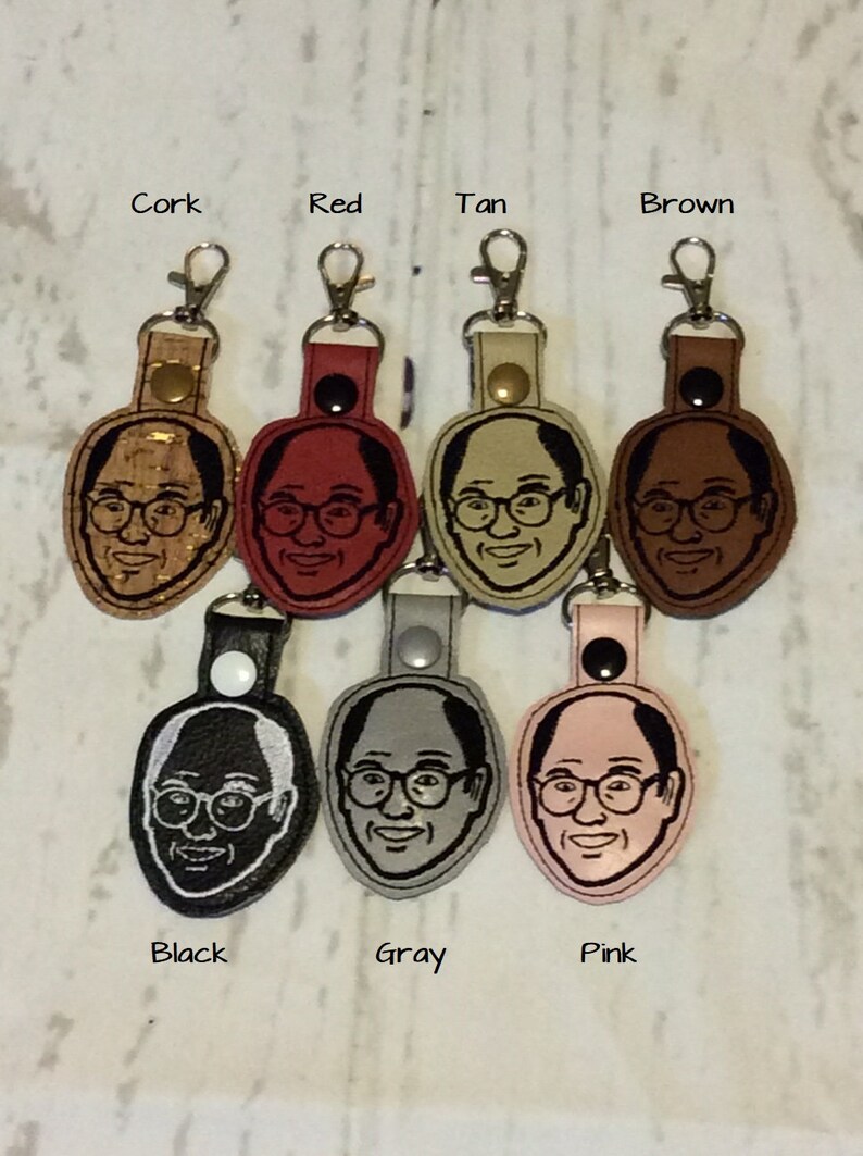 George COSTANZA Face Seinfeld Leather Keychain Keyfob | Etsy