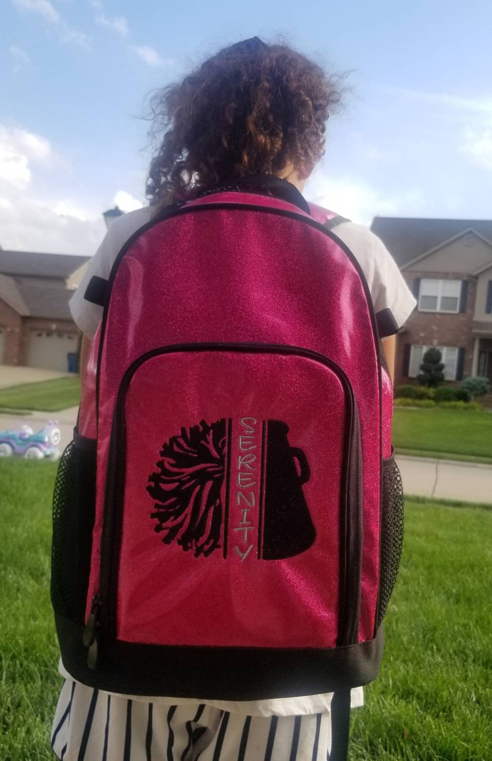 Personalized Embroidered GLITTER Backpack Cheer Bag Sports Backpack 6 ...