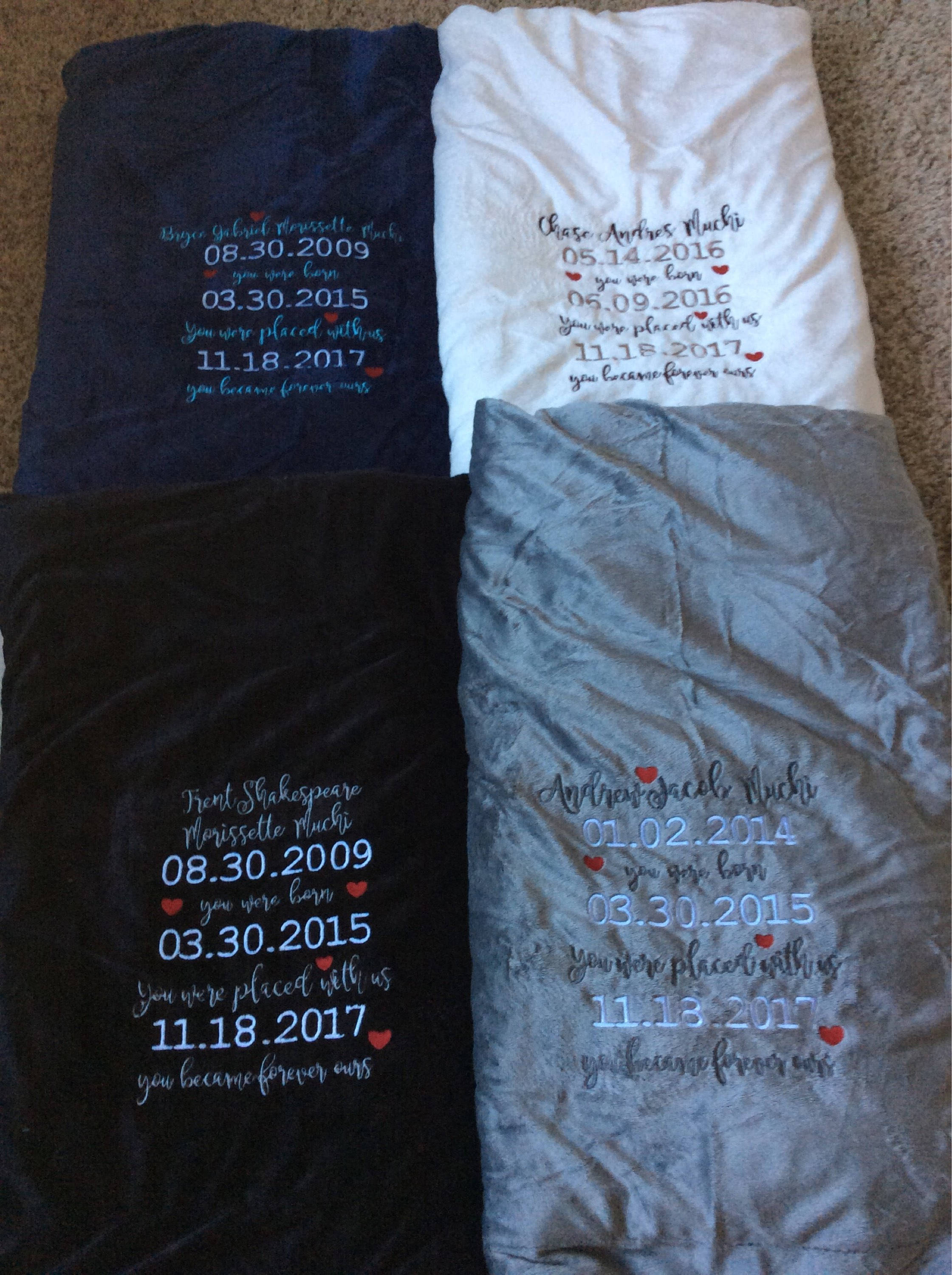 Adoption Blanket Personalized Embroidered Gotcha Day New Baby Dates to ...