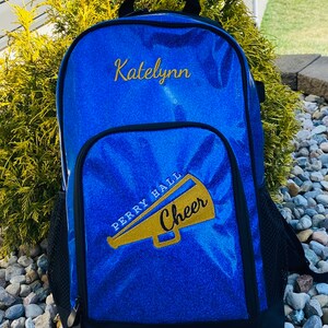 Personalized Embroidered GLITTER Backpack Cheer Bag Sports Backpack - 6 ...
