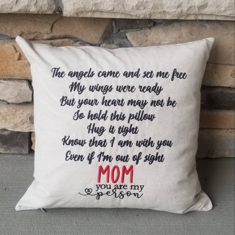 Personalized Embroidered Memory Angel Pillow Hug Pillow Loved Ones ...