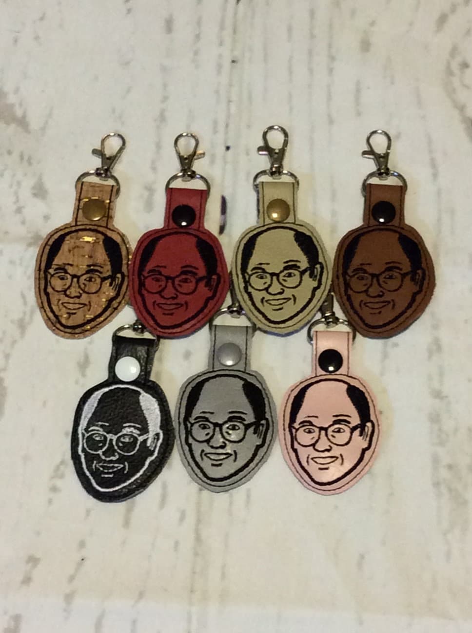 George COSTANZA Face Seinfeld Leather Keychain Keyfob - Etsy