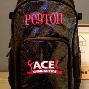 Personalized Embroidered GLITTER Backpack Cheer Bag Sports Backpack - 6 ...