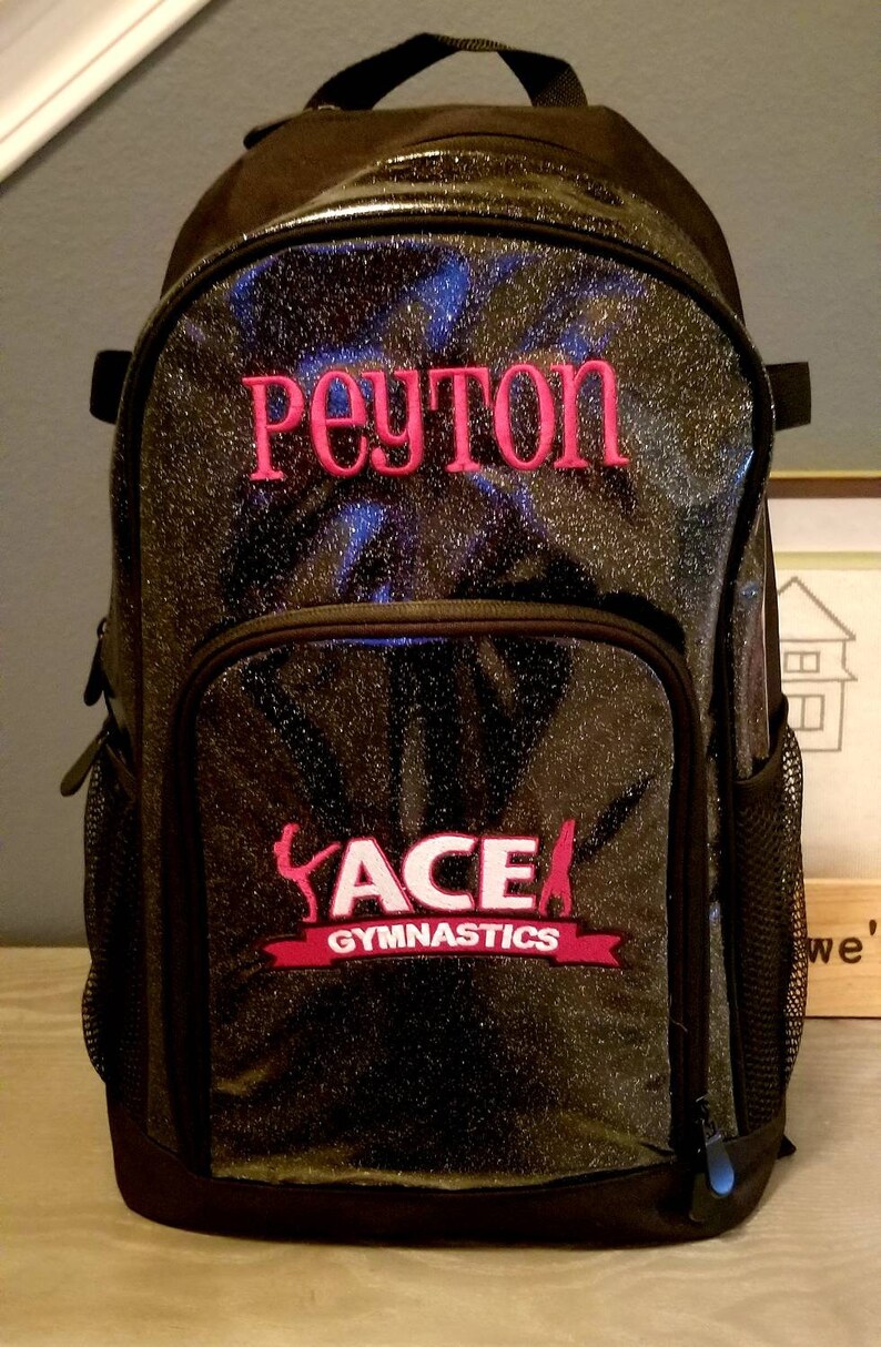 Personalized Embroidered GLITTER Backpack Cheer Bag Sports - Etsy
