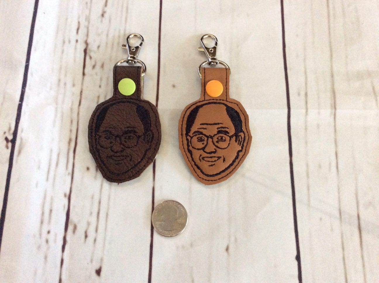George COSTANZA Face Seinfeld Leather Keychain Keyfob - Etsy