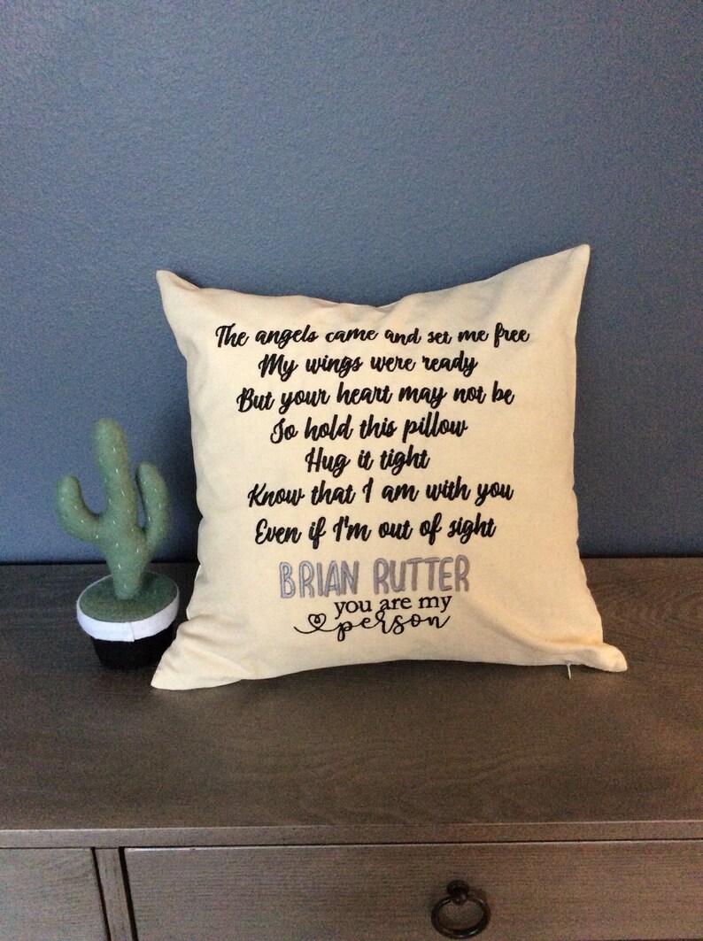 Personalized Embroidered Memory Angel Pillow Hug Pillow Loved Ones ...