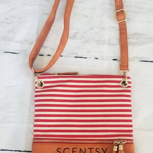 Authorized Scentsy Vendor Crossbody Striped Brown Leather Tassle ...