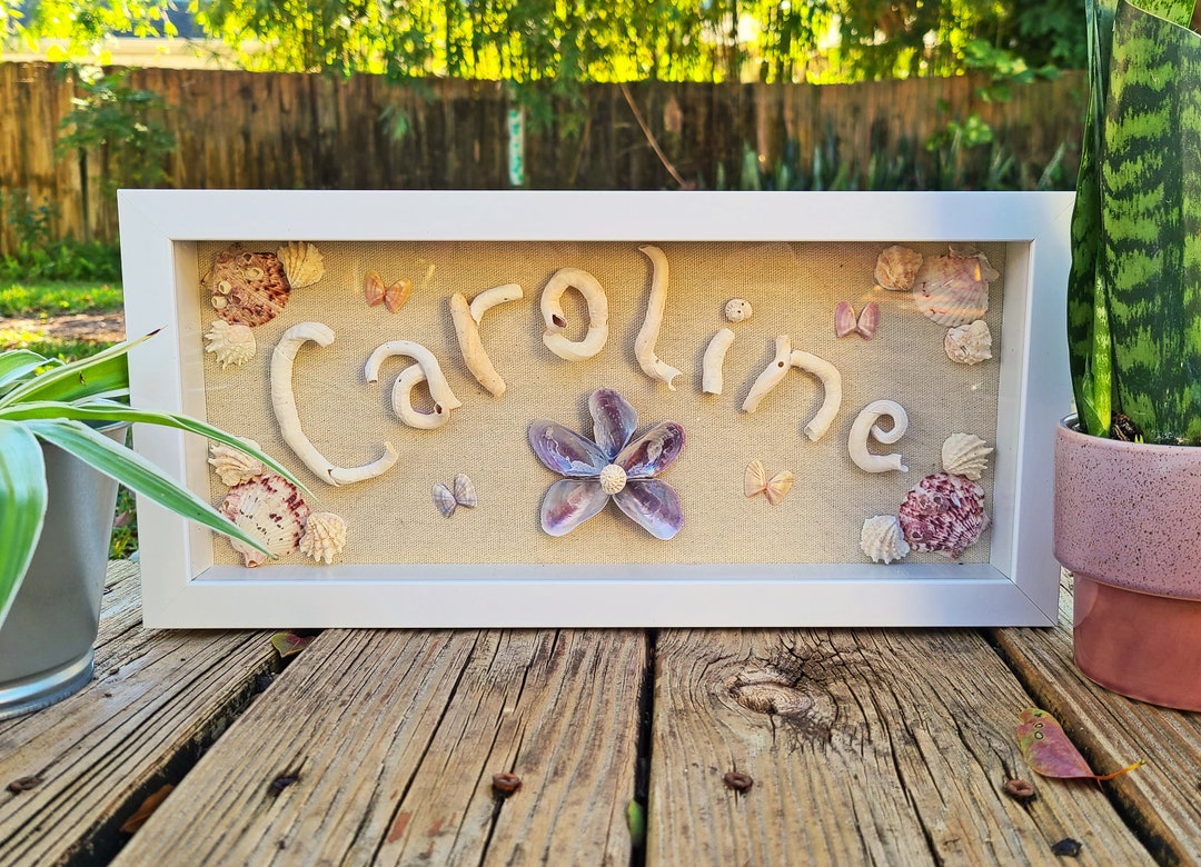 Caroline - Worm Shell Letter Name Art - Shower Gift - Made With Florida ...