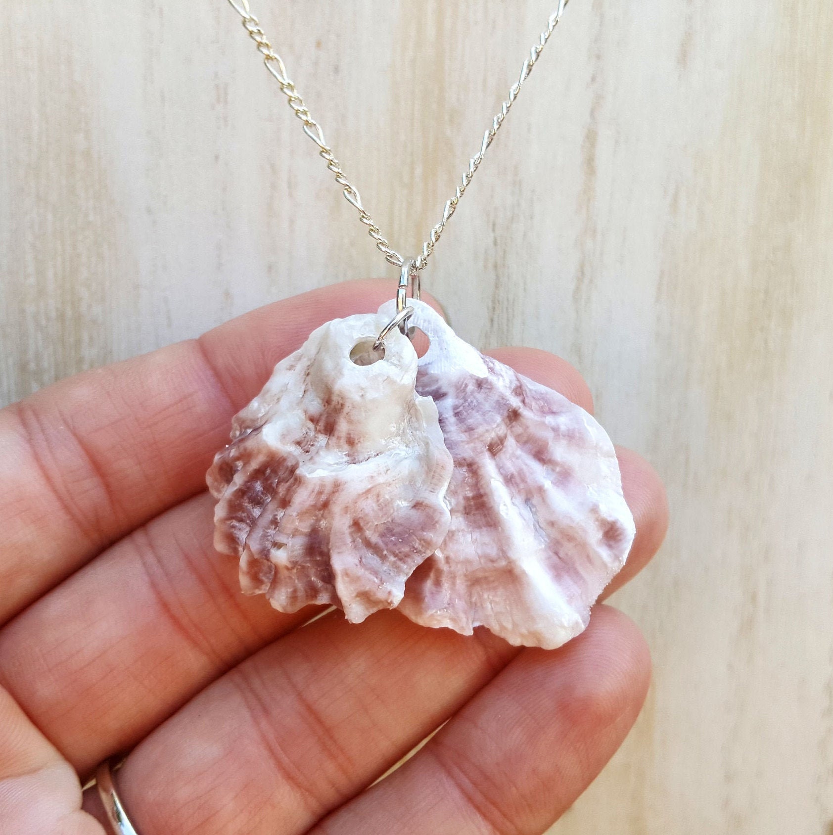 Purplish Oyster Shell Beach Jewelry Set 20 Silver - Etsy