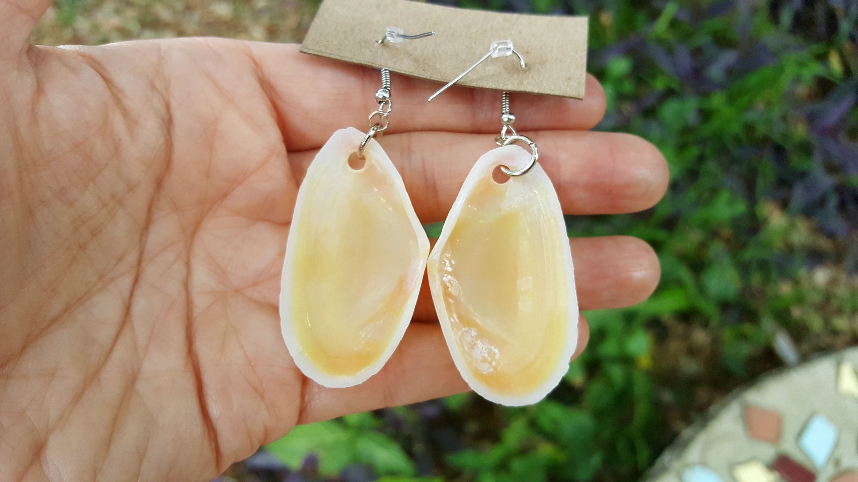 Alternate Tellin Shell Earrings - Yellow Beach Jewelry – Free Domestic ...