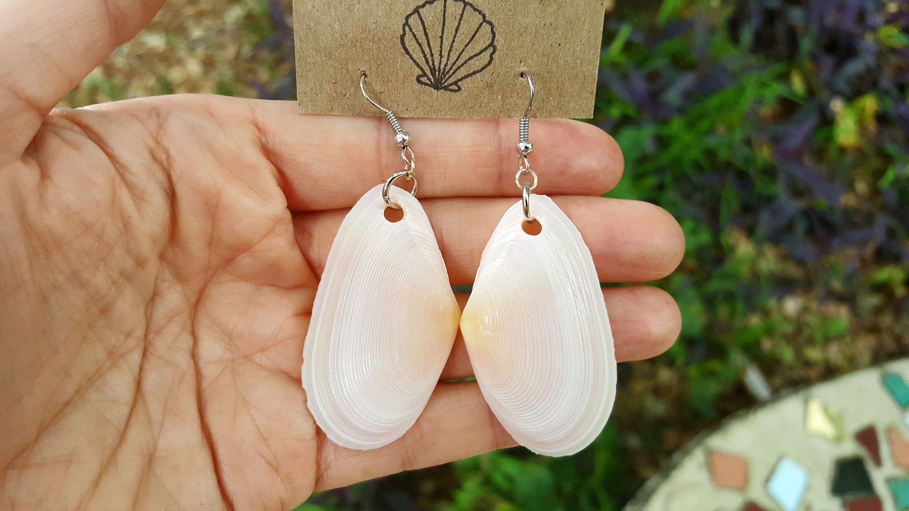 Alternate Tellin Shell Earrings - Yellow Beach Jewelry – Free Domestic ...