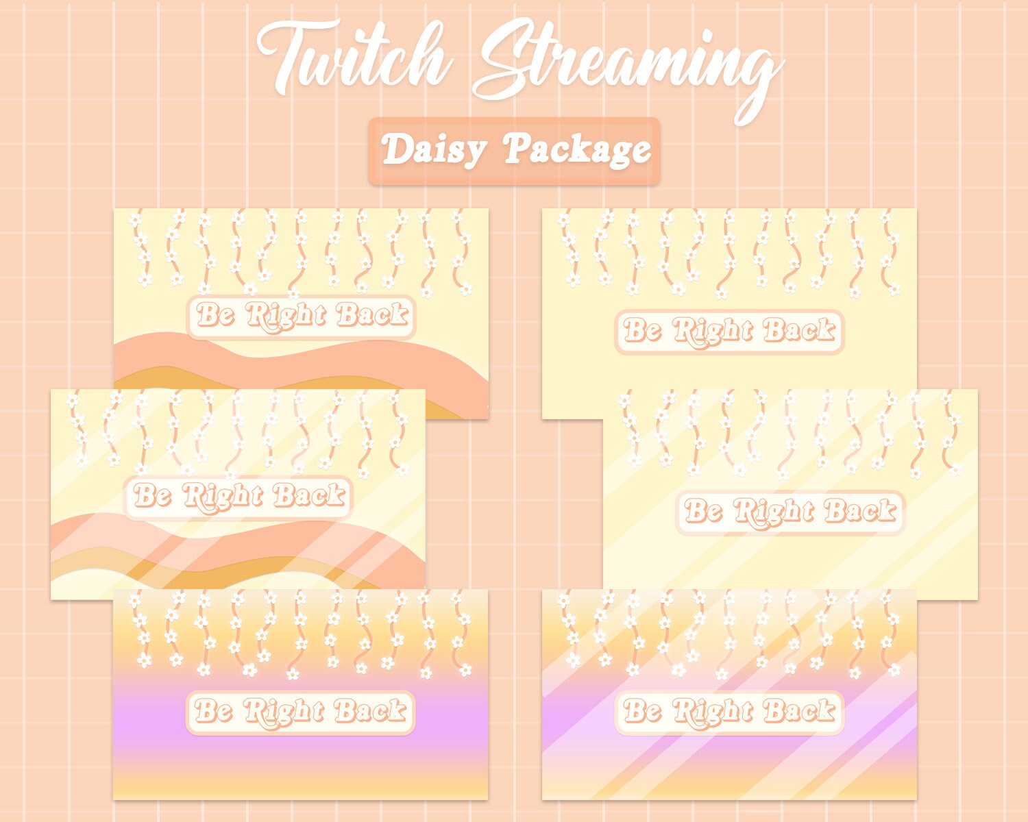 Twitch Streaming Daisy Package / Overlay / Panel / Screens - Etsy
