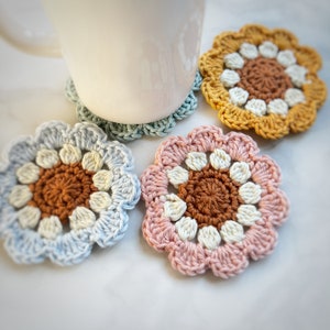 Flower Coasters Spring Table Decor Crochet Drink Coasters Cup Coasters ...