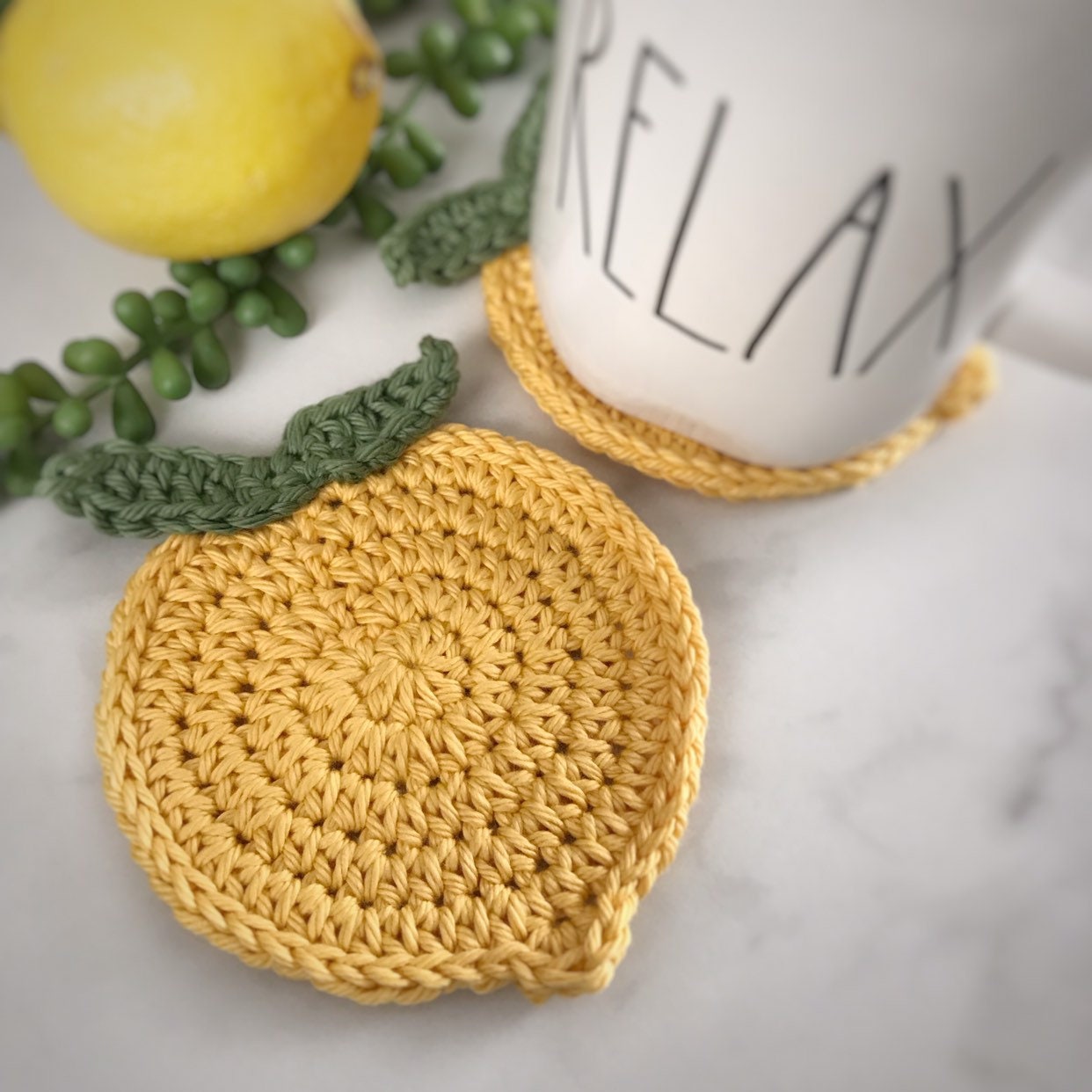 Lemon Coasters Lemon Decor for Kitchen Lemon Bridal Shower | Etsy