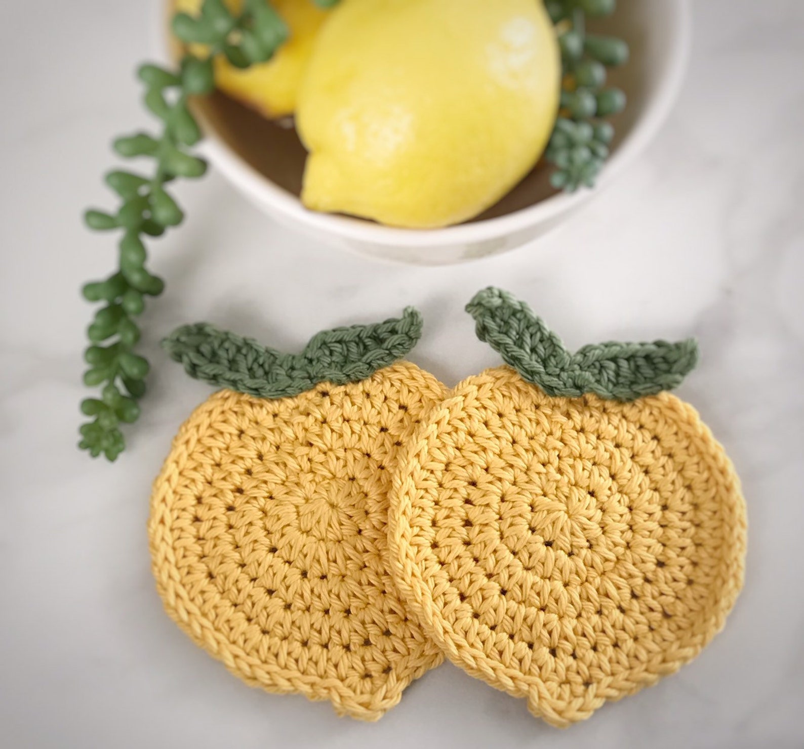 Lemon Coasters Lemon Decor for Kitchen Lemon Bridal Shower - Etsy