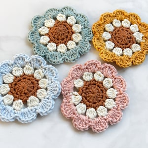Flower Coasters Spring Table Decor Crochet Drink Coasters Cup Coasters ...