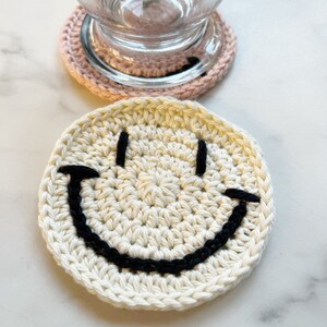 Smiley Face Coasters Happy Face Coasters Smile Coasters Crochet ...