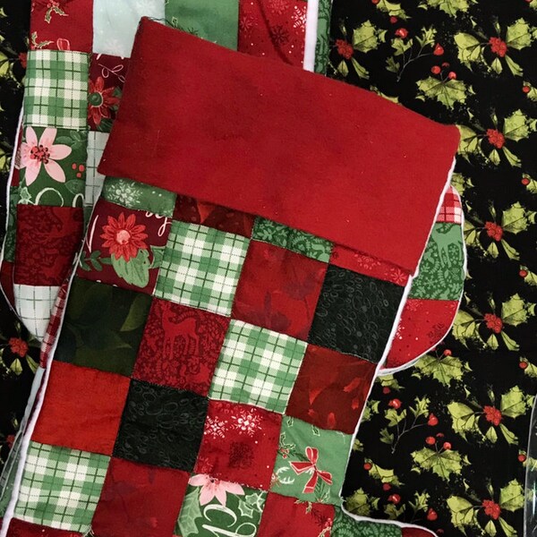 Patchwork Christmas Stockings - Etsy