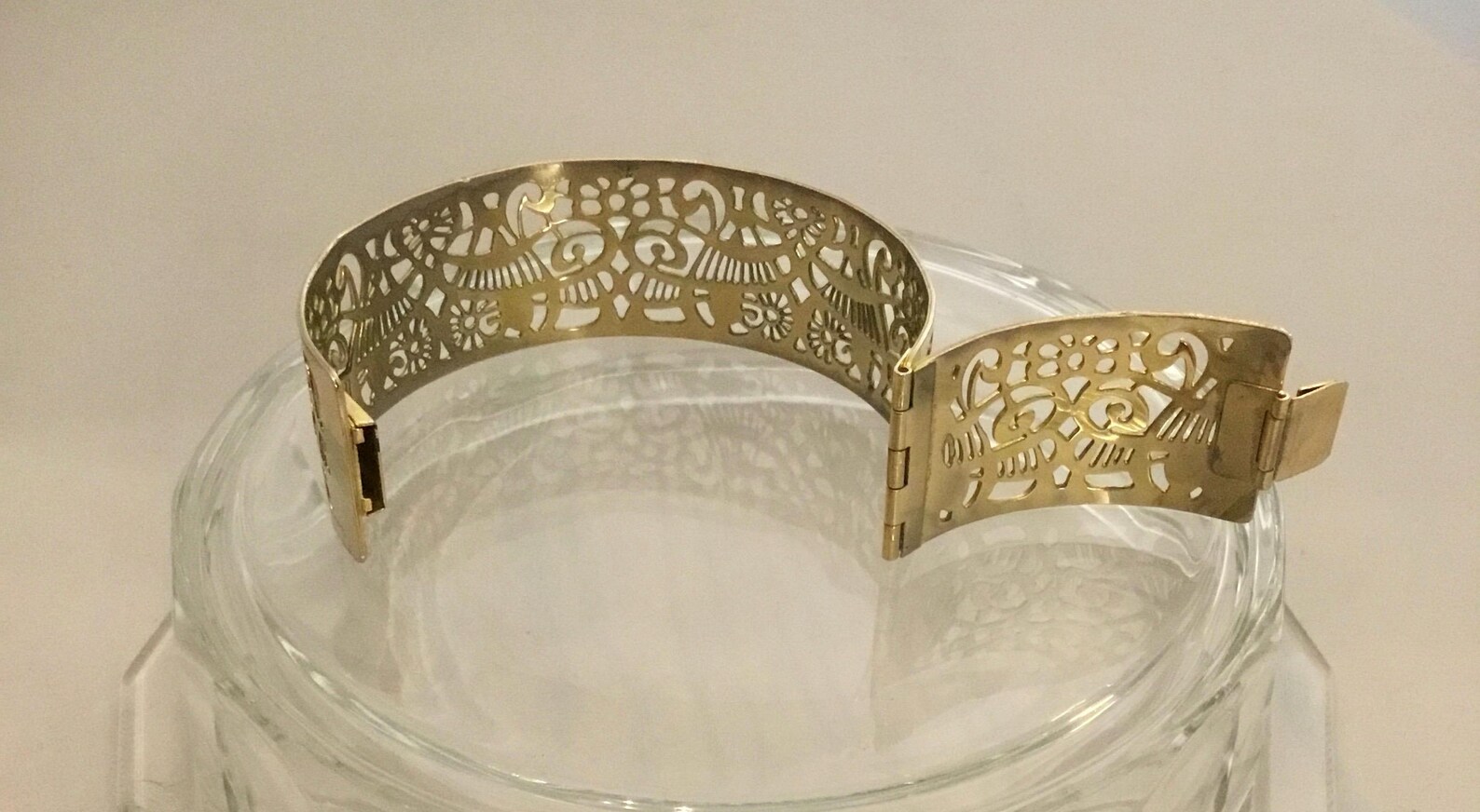 Mary Ann Scherr Carved Foliate Design Handcrafted Gilt Metal Hinged ...