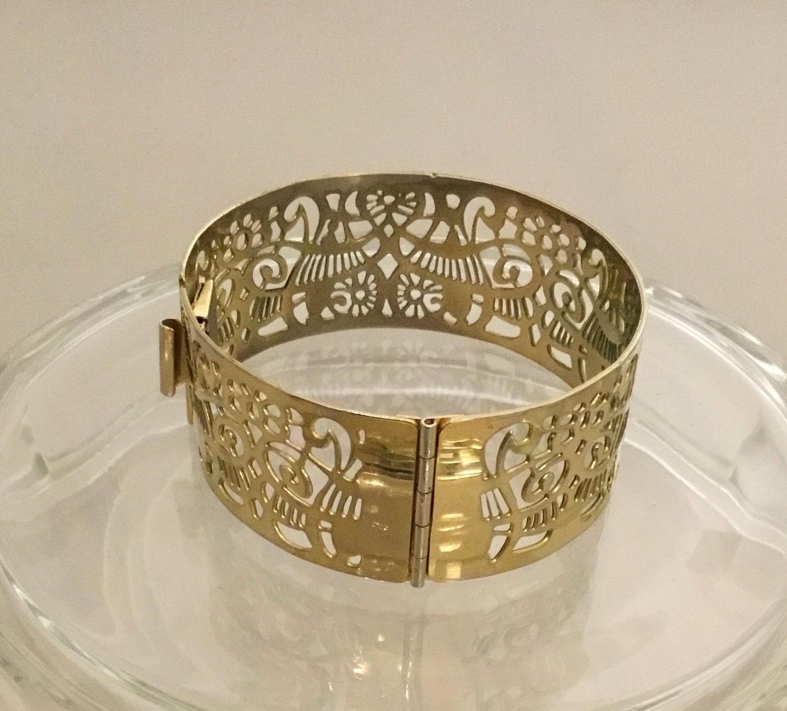 Mary Ann Scherr Carved Foliate Design Handcrafted Gilt Metal Hinged ...