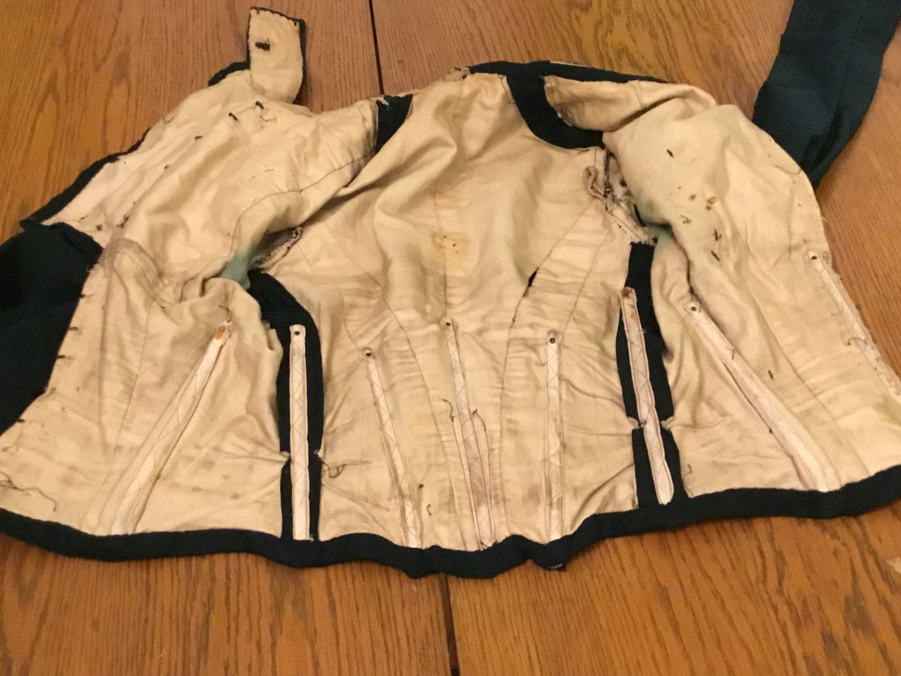 Antique 1800s Victorian Forest Green Wool JACKET W/boning & Iridescent ...
