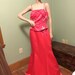 Vintage Mike Benet Formals Coral Mermaid Dress/gown W/red Pink Floral ...