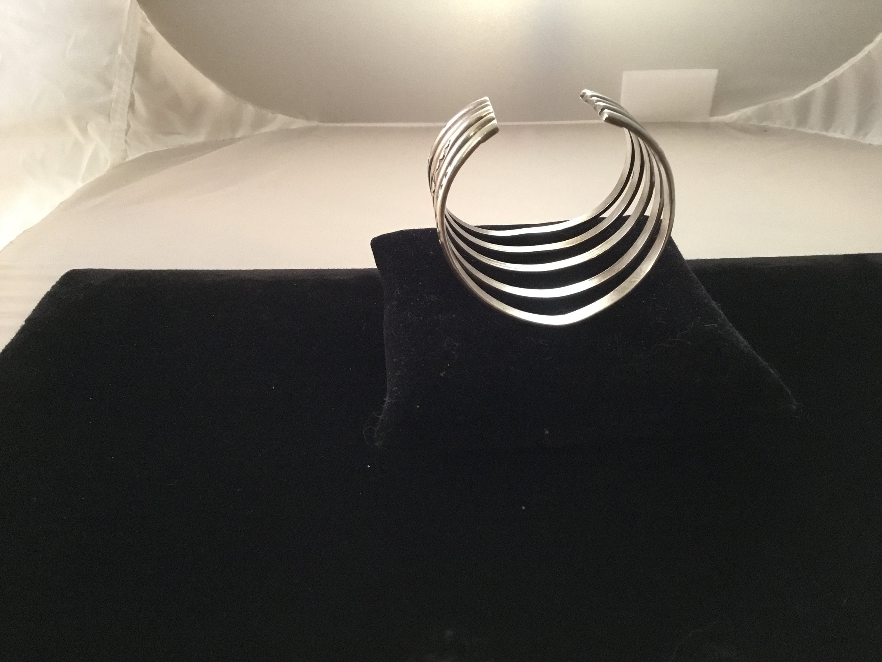 Vintage Navajo Wide Sterling 5 Split Band Hand Stamped Cuff Bracelet - Etsy