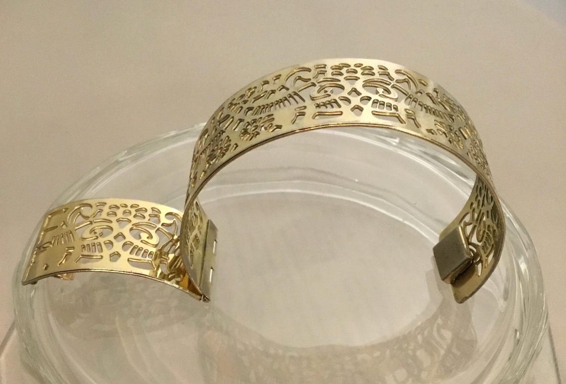 Mary Ann Scherr Carved Foliate Design Handcrafted Gilt Metal Hinged ...