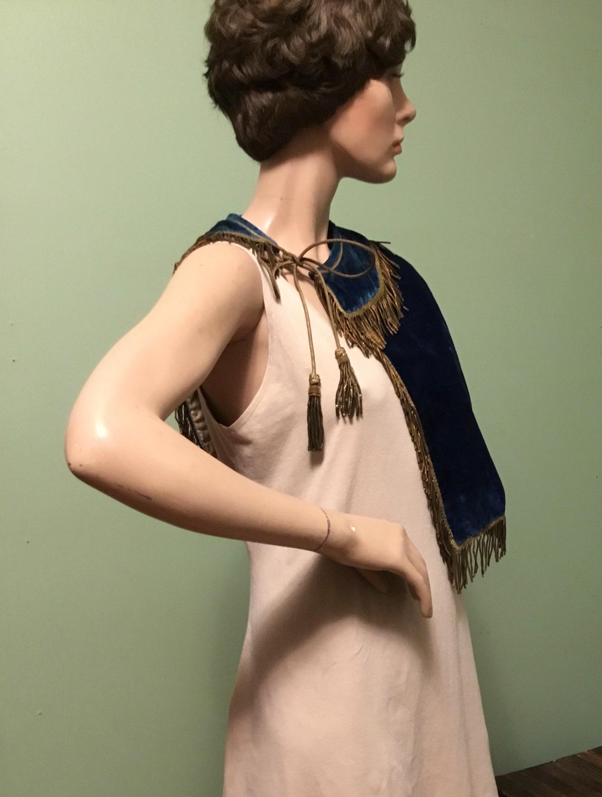 Antique Pettibone Bros. Masonic Blue Velvet Shoulder CAPE W/gold ...