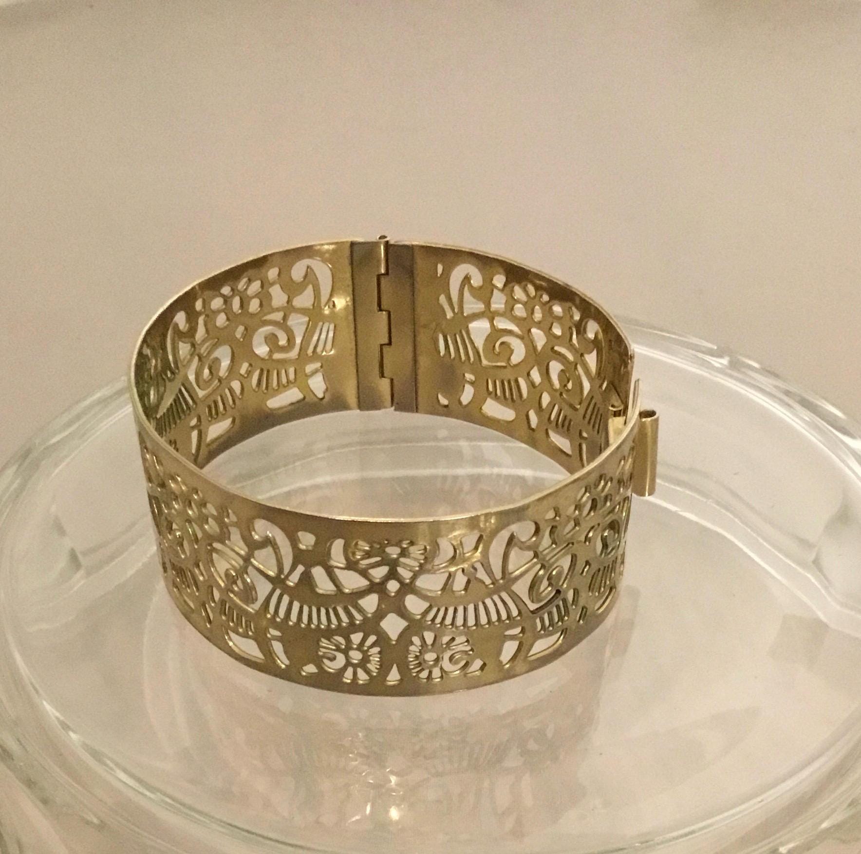 Mary Ann Scherr Carved Foliate Design Handcrafted Gilt Metal Hinged ...