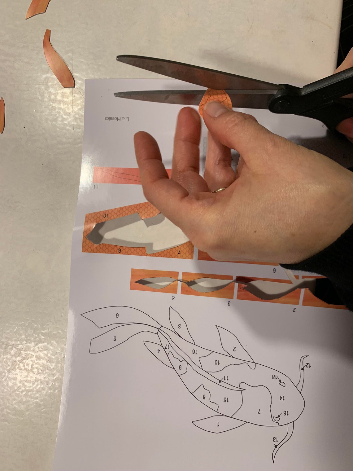 DIY Paper Mosaic Pdf - Koi Fish - Etsy